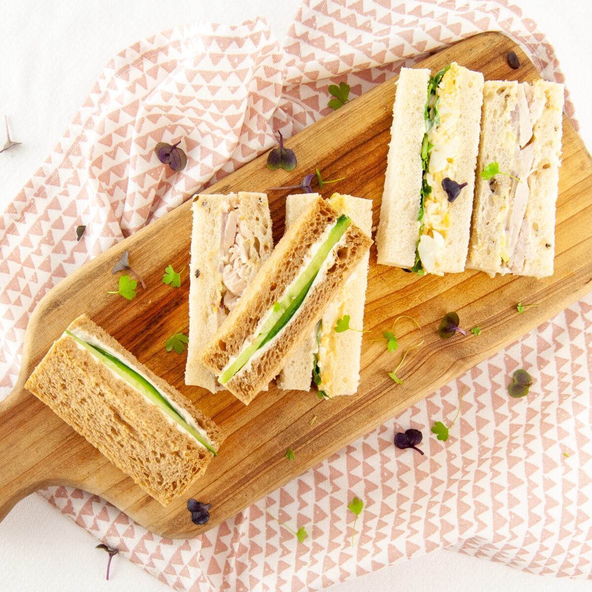 Cucumber & cream cheese finger sandwich - Flavours Catering + Events