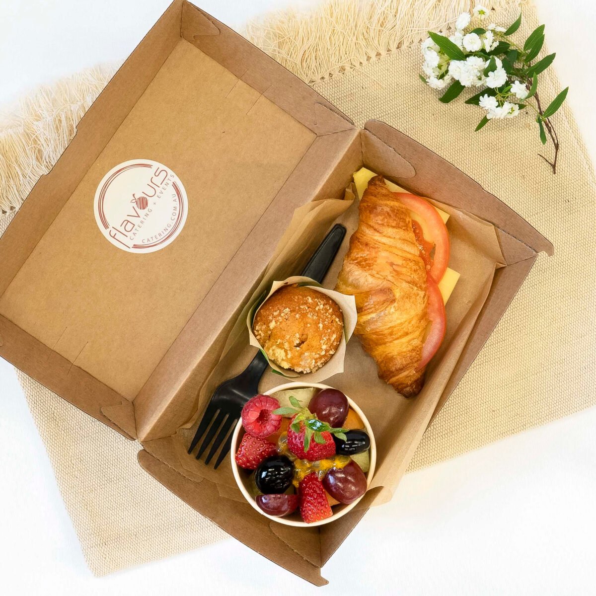 Vegetarian light breakfast box - Flavours Catering + Events