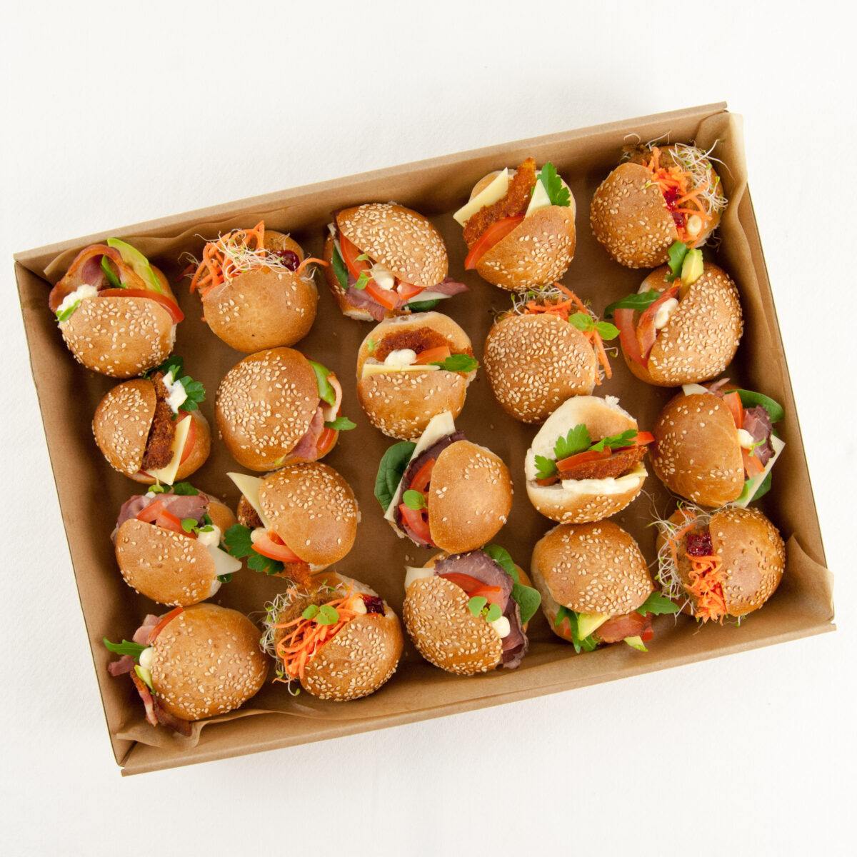 Eat & be merry slider box - Flavours Catering + Events