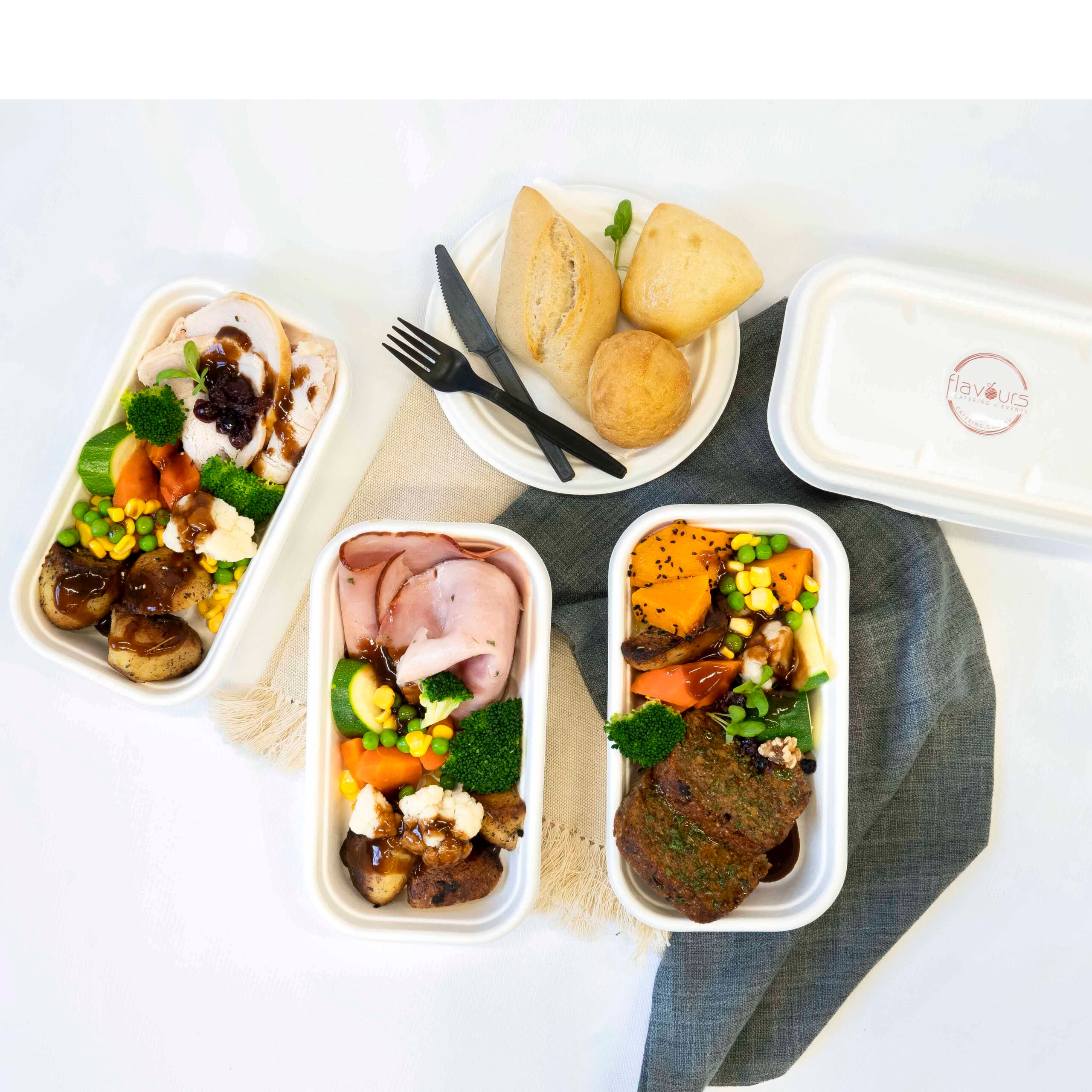 Individual Christmas hot meals - Flavours Catering + Events