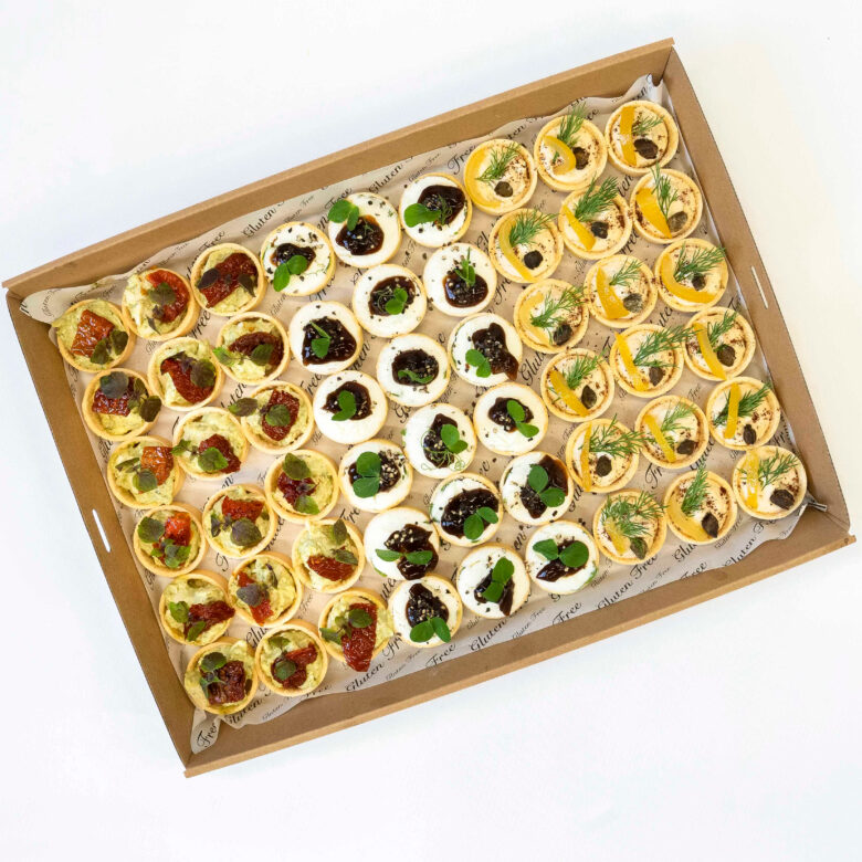 Assorted petite savoury tarts - Flavours Catering + Events