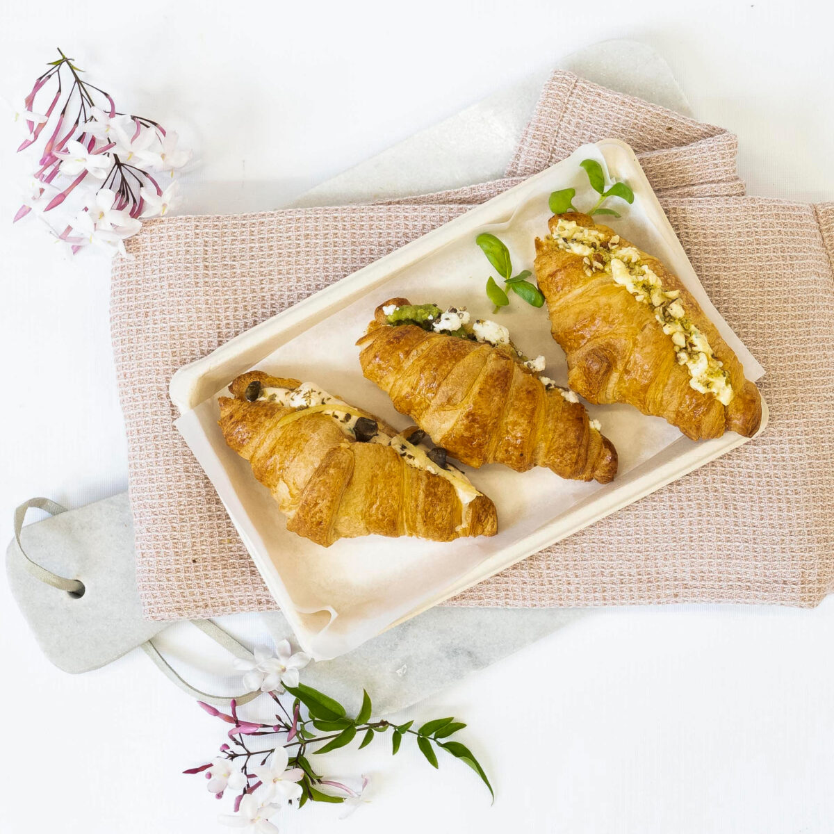 Trio of savoury croissants - Flavours Catering + Events