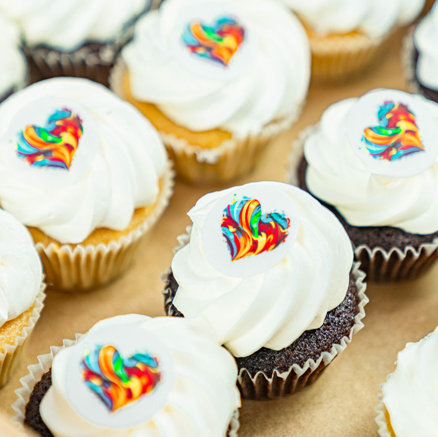 Pride logo cupcakes - Flavours Catering + Events