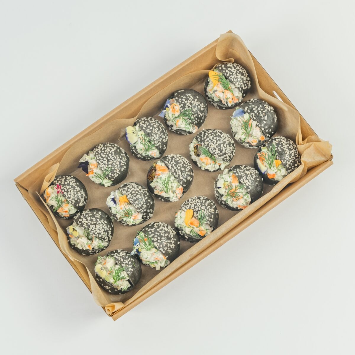 Australian prawn, citrus and dill remoulade, charcoal brioche baby bun ...